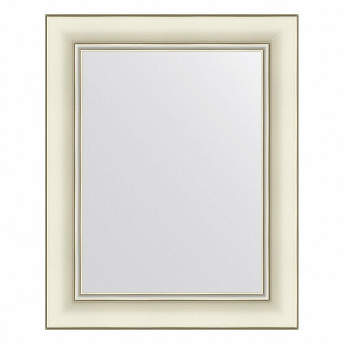 Зеркало настенное EVOFORM в багетной раме белый с серебром, 41х51 см, для гостиной, прихожей, кабинета, спальни и ванной комнаты, BY 7625