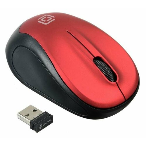Мышь беспроводная Oklick 665MW чёрный красный USB