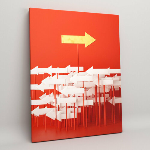 Картина на холсте (интерьерный постер) "Указатели - стрелки", с деревянным подрамником, размер 45x60 см