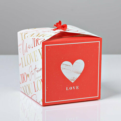 Коробка складная «Люблю», 12 × 12 × 12 см (комплект из 24 шт)