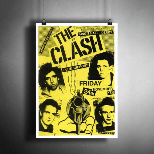 Постер плакат для интерьера "Музыка: Британская панк-рок группа The Clash" / Декор дома, офиса, комнаты, квартиры A3 (297 x 420 мм)