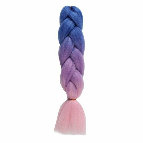 ZUMBA Канекалон трёхцветный, гофрированный, 60 см, 100 гр, цвет синий/фиолетовый/светло-розовый(#CY22) (комплект из 4 шт)