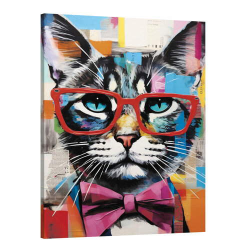 Интерьерная картина 50х70 "Кот и его стиль"