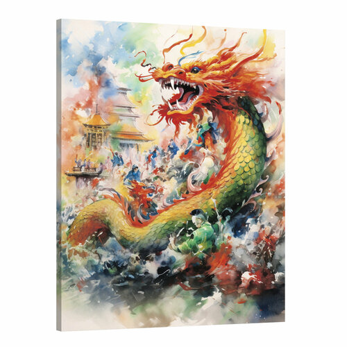 Интерьерная картина 50х70 "Танец дракона"
