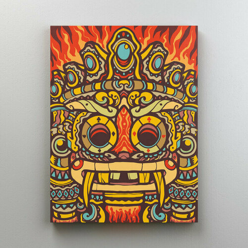 Интерьерная картина на холсте "Иллюстрация Бог Майя" размер 45x60 см