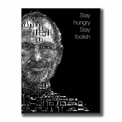 Картина для интерьера на холсте «Стив Джобс», 50х70, холст натянут на подрамник