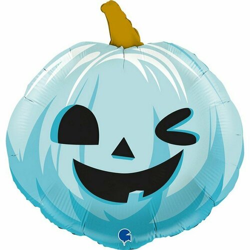 Шар фольгированный 22" «Тыква на Хэллоуин», фигура, цвет голубой (комплект из 5 шт)