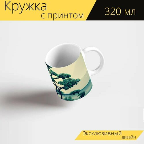 Кружка с рисунком, принтом "Бонсай, дерево, саженец" 320 мл.