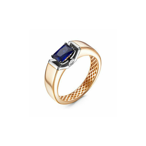 Кольцо Diamant online, золото, 585 проба, бриллиант, сапфир, размер 20.5