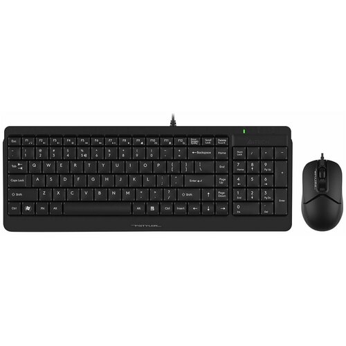 Клавиатура + мышь A4Tech Fstyler F1512 клавиатура черная, мышь черная, USB