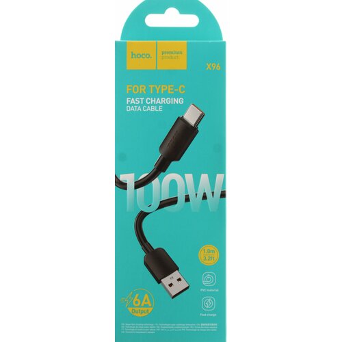 USB Кабель Type-C HOCO X96, 5А, 100W черный