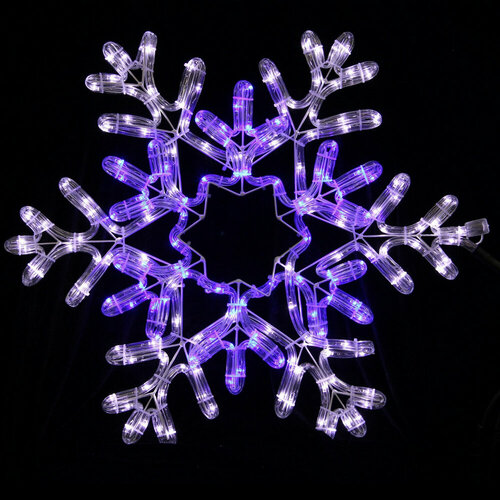 Фигура световая "Снежинка декоративная", 204 светодиодов, 52 см, соединяемая до 10 шт, уличная, белый/синий