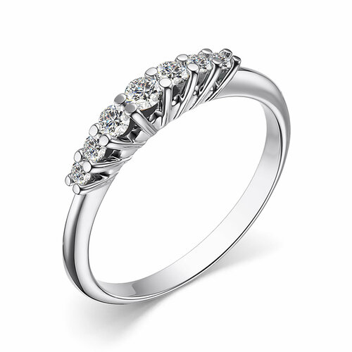 Кольцо Diamant online, белое золото, 585 проба, бриллиант, размер 16.5, прозрачный