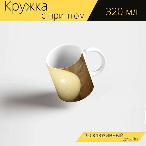 Кружка с рисунком, принтом "Страусиное яйцо, оболочка, яйцо" 320 мл.