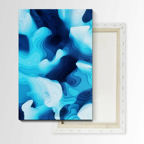 Картина на холсте - "Голубые волны" размер 105-70 см