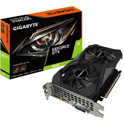 Видеокарта Gigabyte GTX1650 D6 WINDFORCE OC 4GB GDDR6 128-bit DVI HDMI DP 2FAN RTL