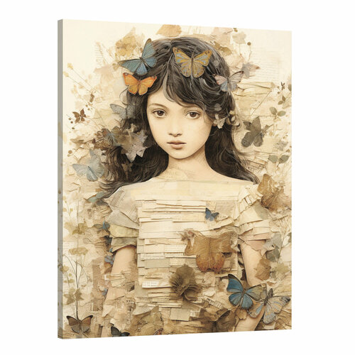 Интерьерная картина 50х70 "Портрет девушки с романтической натурой"