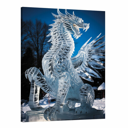 Интерьерная картина 50х70 "Ледяной дракон"