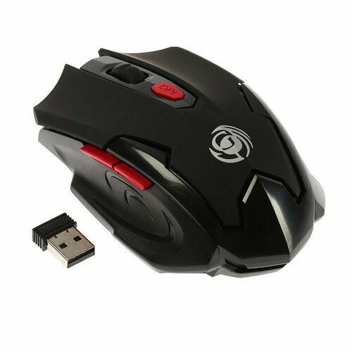 Мышь Dialog MRGK-10U Gan-Kata, игровая, беспроводная, 1600 dpi, 1xAA, USB, чёрная (комплект из 2 шт)