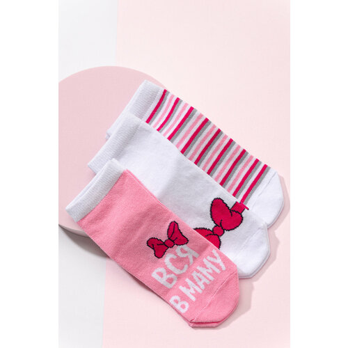 Носки Berchelli 3 пары, размер 16-18, белый, розовый