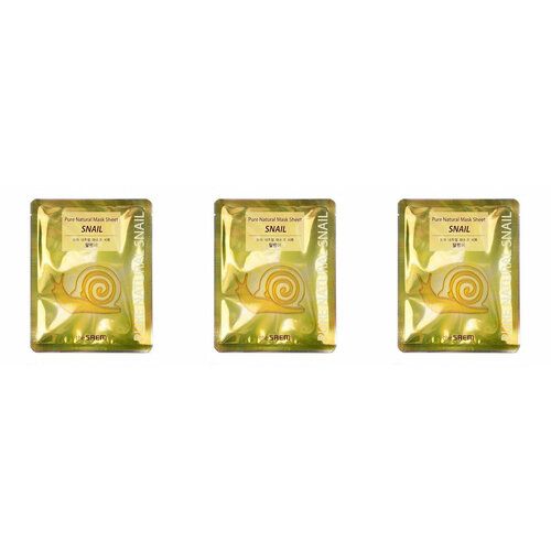 Маска тканевая с муцином улитки Тhe Saem, Pure Natural Mask Sheet Snail, 3 штуки
