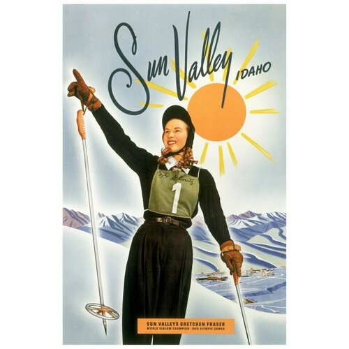 Плакат, постер на холсте Olympic Game-Sun Valley/Олимпийские игры-Сан-Валли. Размер 30 на 42 см