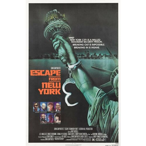 Плакат, постер на холсте Побег из Нью-Йорка (Escape from New York, 1981г). Размер 30 х 42 см