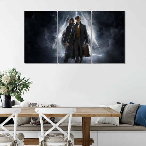 Модульная картина/Модульная картина на холсте в подарок/Newt and Dumbledore/Ньют и Дамблдор 90х50