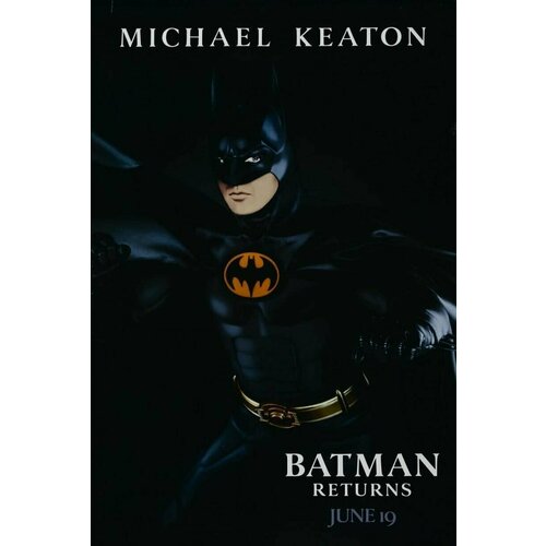 Плакат, постер на холсте Бэтмен возвращается (Batman Returns, 1992г). Размер 60 на 84 см