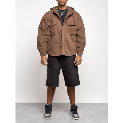 Джинсовая куртка , размер 50, коричневый