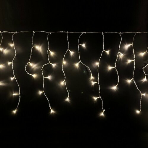 Гирлянда "Бахрома", 1000 LED, 250 нитей, 25х0.5 м, уличная, теплый белый
