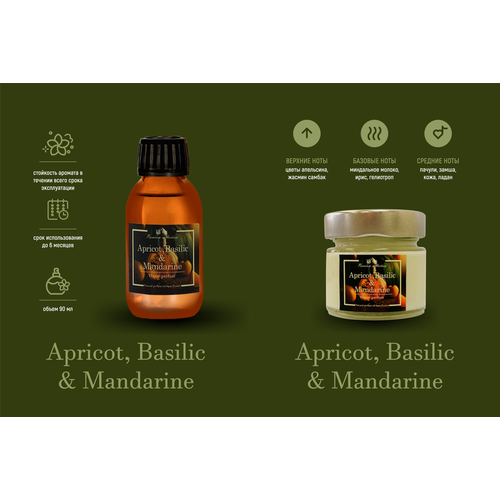 Набор 13'oz Apricot, Basilic and Mandarine: свеча 90 мл + диффузор 90 мл