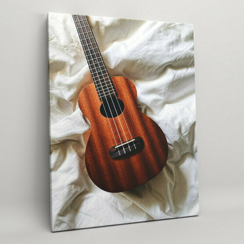Картина на холсте (интерьерный постер) "Маленькая гитара укулеле", с деревянным подрамником, размер 22x30 см
