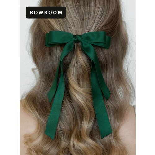 Зеленый атласный бант для волос на заколке-автомат для девочек и женщин. Украшения и аксессуары для волос.