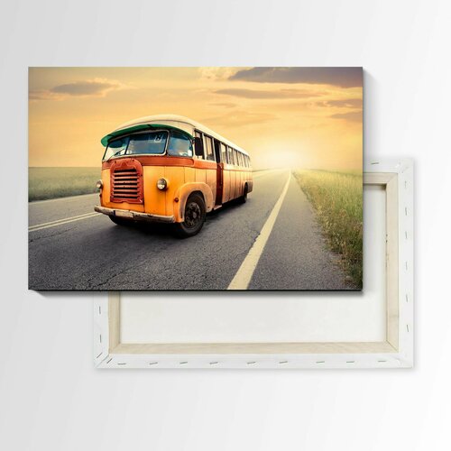 Картина на холсте - "Ретро автобус" размер 50-75 см