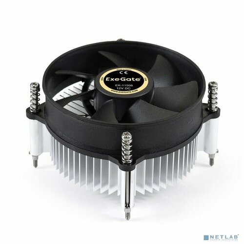 EXEGATE Вентиляторы Exegate EX286138RUS Кулер ExeGate EK-11508 (Al, LGA1150/1151/1155/1156/1200, TDP 75W, Fan 90mm, 2200RPM, Hydro bearing, 3pin, 22db, 285г, с термопастой, на винтах, Retail color box)