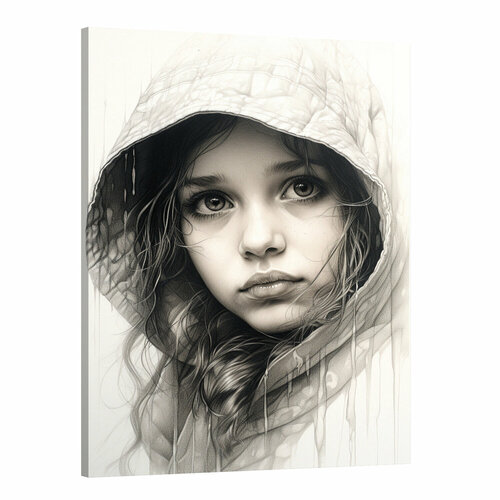 Интерьерная картина 50х70 "Девочка в капюшоне"