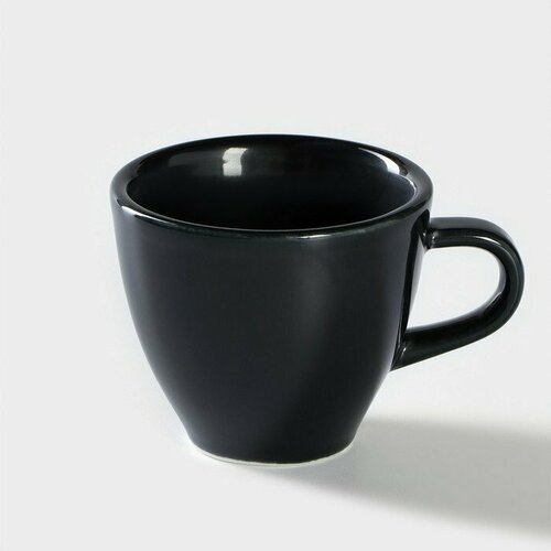 Чашка фарфоровая кофейная «Акварель», 70 мл, цвет чёрный (комплект из 4 шт)