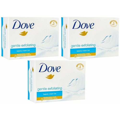 Dove Крем-мыло туалетное Exfoliacion suave, Нежное отшелушивание, бессульфатное, 135 г, 3 шт