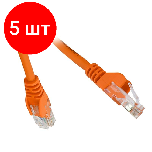 Комплект 5 штук, Патч-корд Lanmaster LSZH UTP Cat.6, 1.0 м, оранжевый (LAN-PC45/U6-1.0-OR)