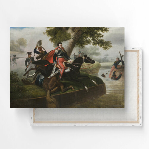 Картина на холсте, репродукция / Орас Верне - Death of Prince Jozef Poniatowski / Размер 60 x 80 см