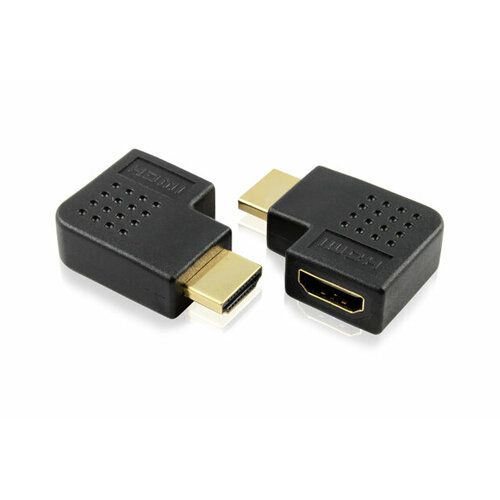 Переходник HDMI - HDMI угловой 90° плоский для телевизора, PS4, PS5, XBoX (GC-CV306) черный