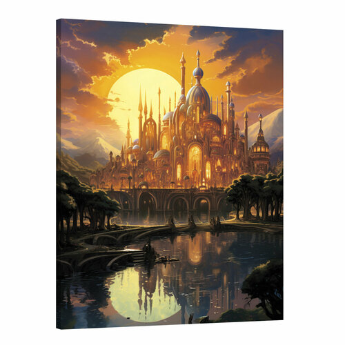 Интерьерная картина 50х70 "Роскошный фэнтези дворец"