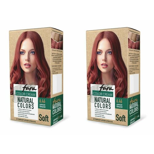 Fara Стойкая крем-краска для волос Natural Color Soft 327 дикая вишня, 90 мл, 2 шт
