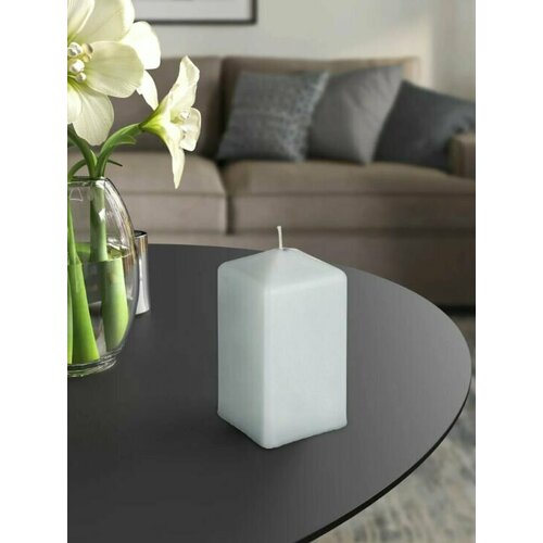 Свеча-столбик 6x11 см, прямоугольная, цвет серый