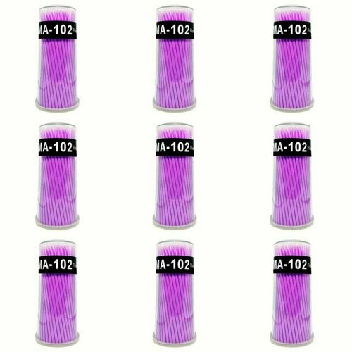 Kristaller Микробраши для нанесения растворов MA-102 Ultrafine, одноразовые, фиолетовый, 100 шт/уп, 12 уп