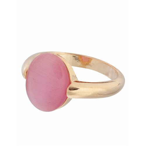 Кольцо помолвочное Lotus Jewelry, кошачий глаз, размер 17, розовый