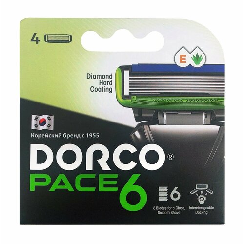 Kассеты для бритья Dorco Pace Six Blades 4 Cartridges