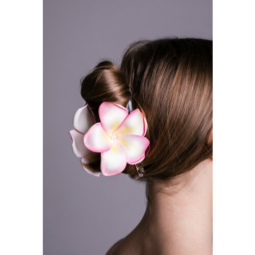 "Розовый крабик" - заколка для волос Creative в виде цветка