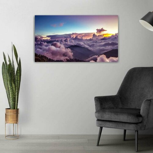 Картина на холсте 60x110 LinxOne "Небо облока природа" интерьерная для дома / на стену / на кухню / с подрамником